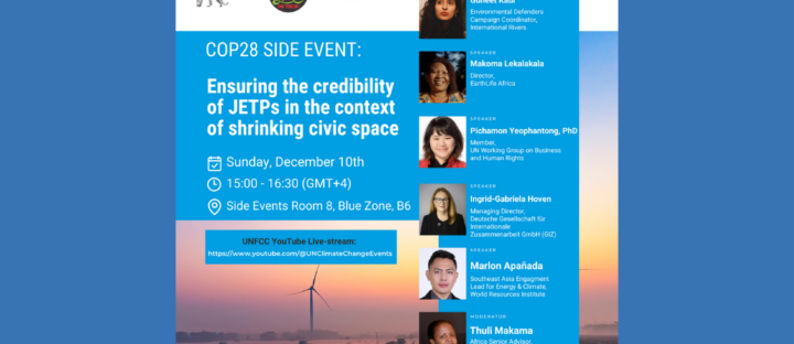 COP28 Side Event: Ensuring the credibility of JETPs in the context of ...